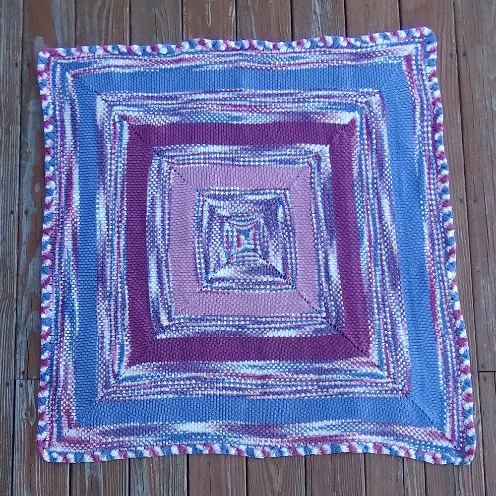 Striped Square Afghan - Twisted Yarns - Machine Knitting Pattern
